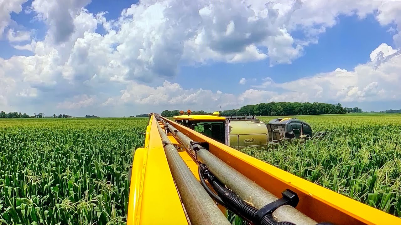 Spraying Corn With Veltyma Fungicide Using a Hagie STS 12 Sprayer ...
