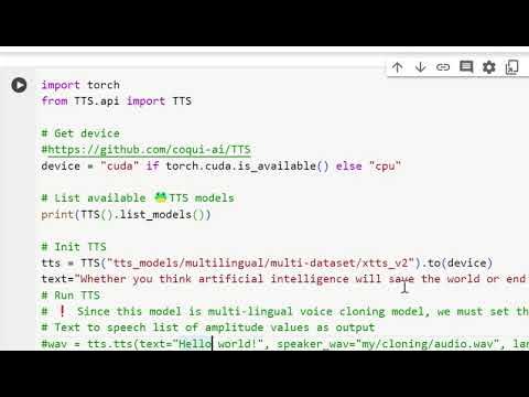 Voice cloning -Coqui TTS - YouTube