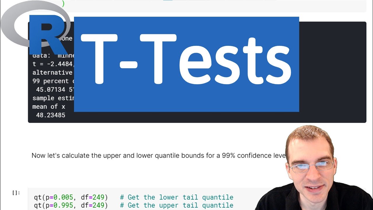 Introduction to R: T-Tests (Hypothesis Testing) - YouTube
