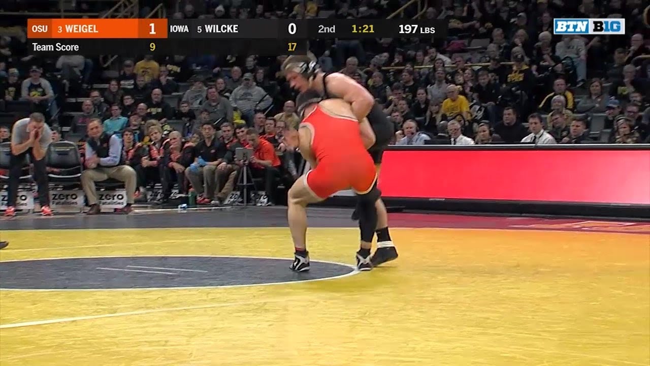 Big Ten Wrestling: 197 LBs - Oklahoma State's Preston Weigel vs. Iowa's ...