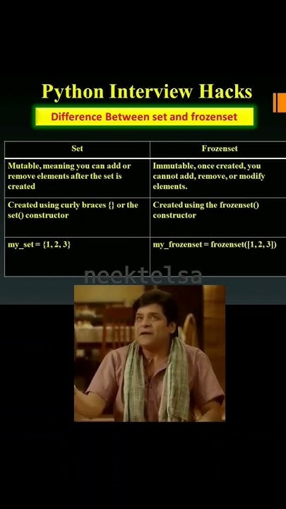 Python Interview Hacks Difference Between Set And Frozenset Python Programming Coderlife