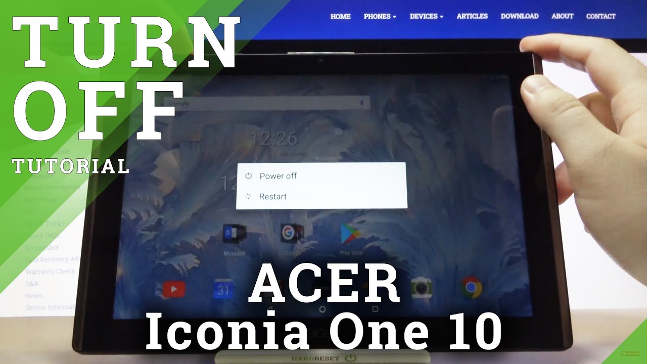 How to Switch Off ACER Iconia One 10 – Power Off ACER tablet - YouTube