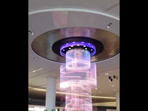 Holographic fountain at LGA Terminal B - YouTube