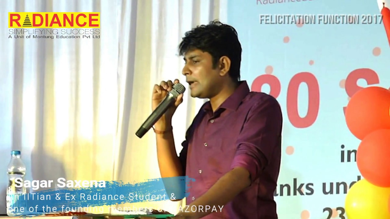 Sagar Saxena in RADIANCE Felicitation Function 2017 - YouTube