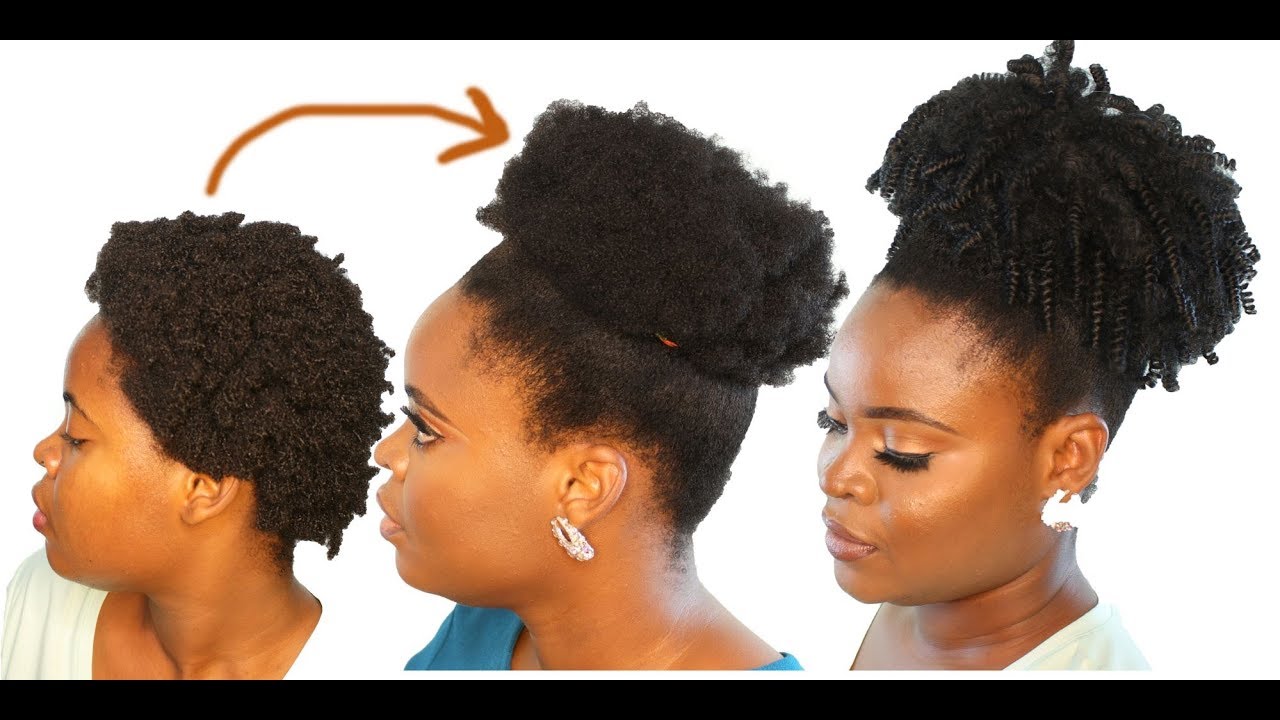 HOW TO; GET BIGGEST PUFF ON SHORT 4C NATURAL HAIR - YouTube