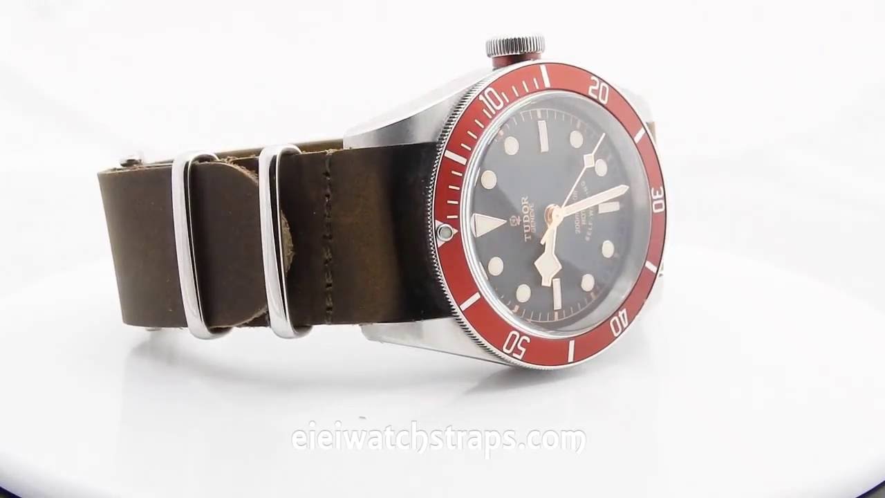 Tudor Black Bay on Genuine Leather NATO Watch Strap - YouTube
