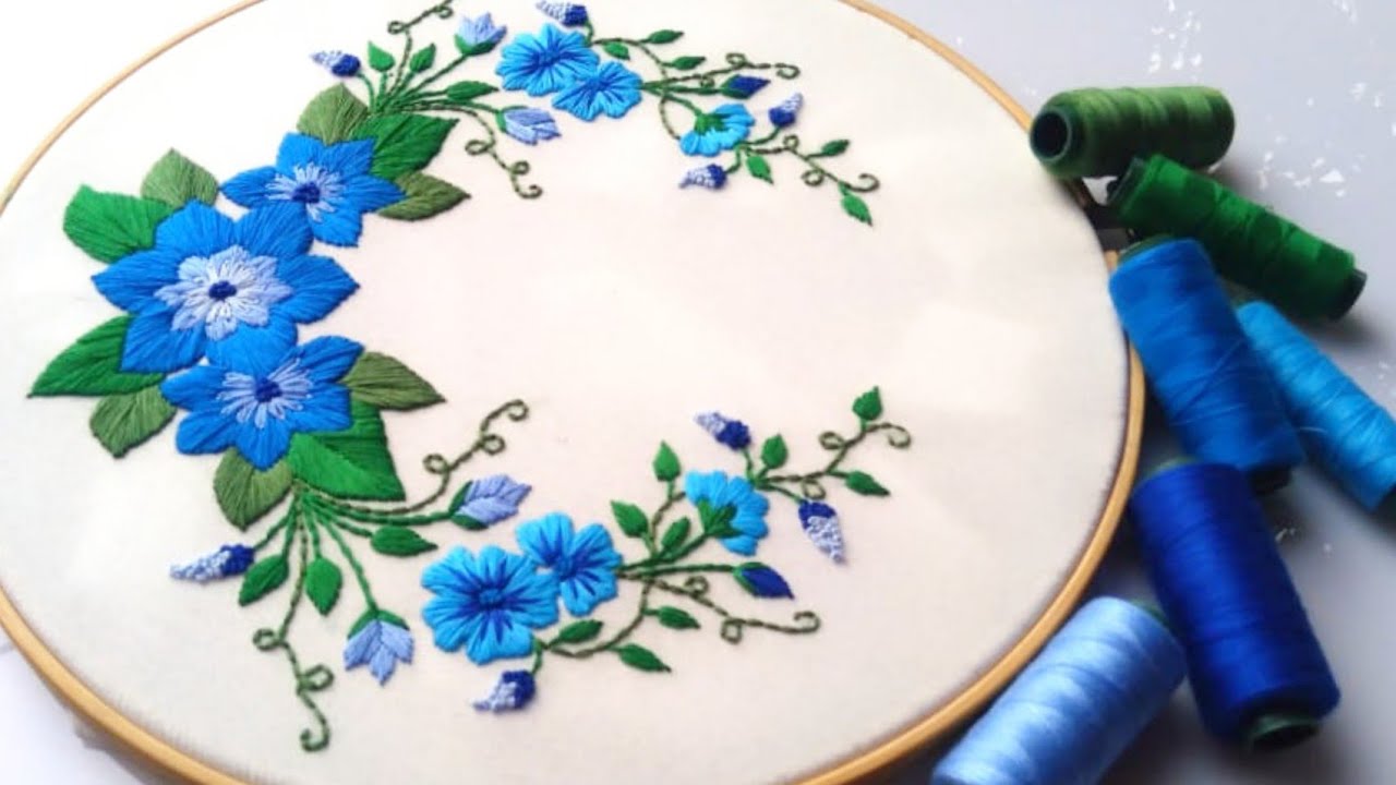 Easy hand embroidery flowers tutorial step by step [Spring flowers ...