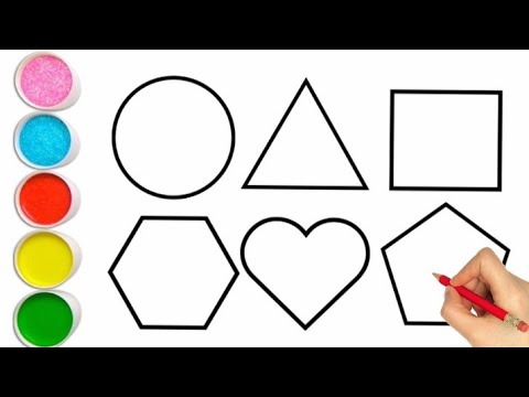 Drawing, painting and coloring 2d shapes| Easy drawings for kids and ...