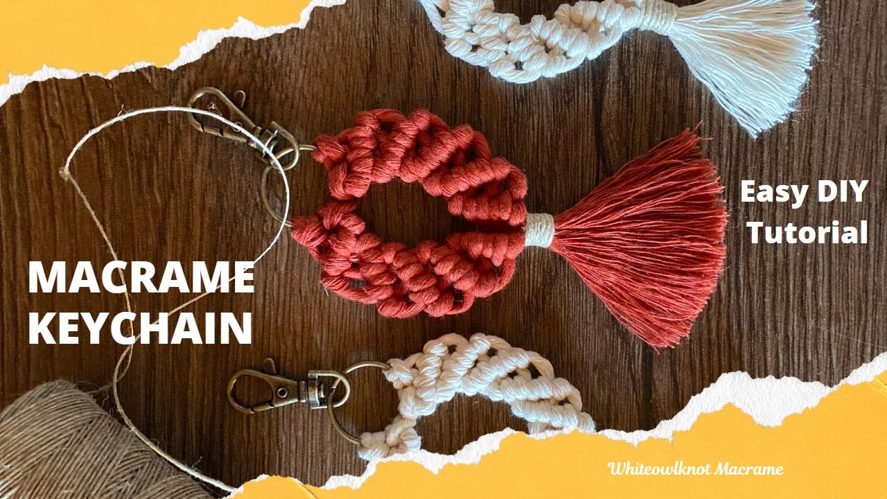 DIY Macrame Keychain / Macrame Pattern / Bag Accessory - YouTube
