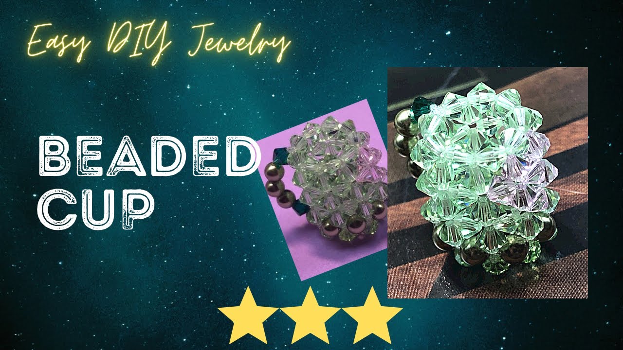 Easy DIY Jewelry: Beaded Cup / Beaded Mug / Beaded Glass Charm - YouTube
