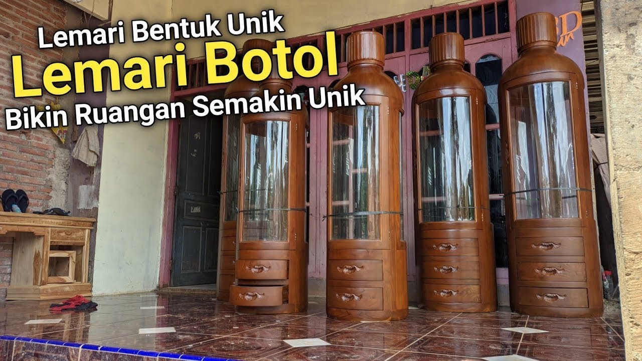 Lemari Botol Unik | Lemari kayu jati - YouTube
