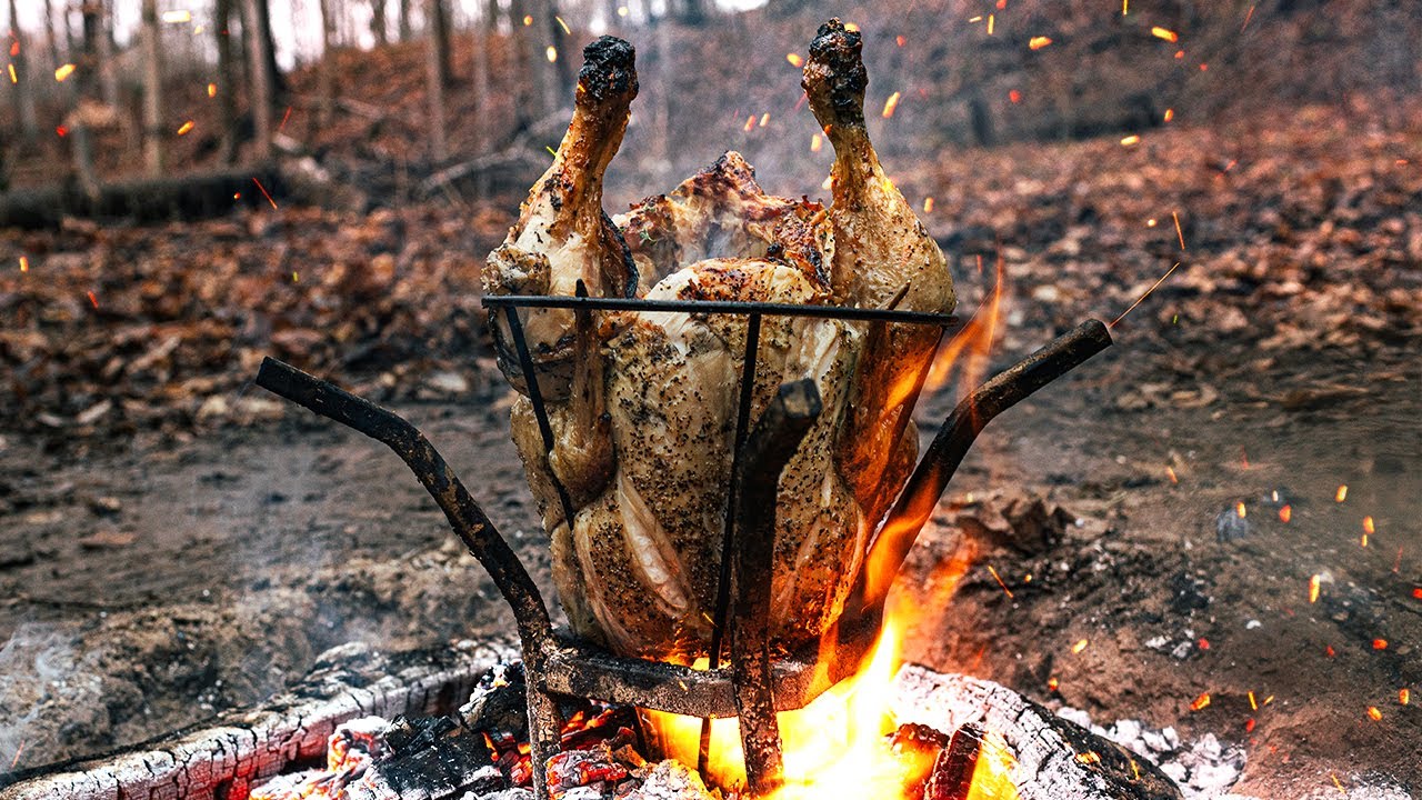 🍗 🔥 Epic whole chicken on open fire 🍗🔥 The perfect dinner doesn't exi ...