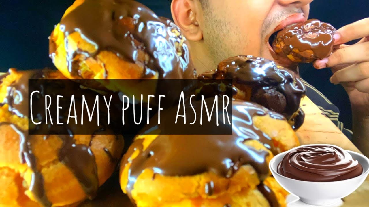 Cream Puff Asmr !!! With chocolate syrup - YouTube