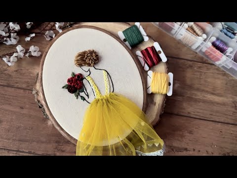 Beautiful girl and flowers embroidery tutorial || Embroidery for ...