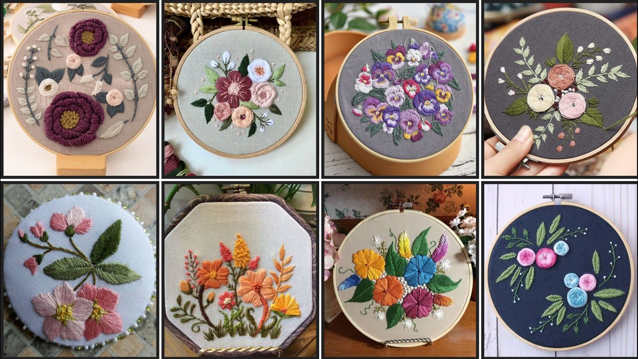 Most Decent hand stitches flower embroidery designs | hand cross stitch ...