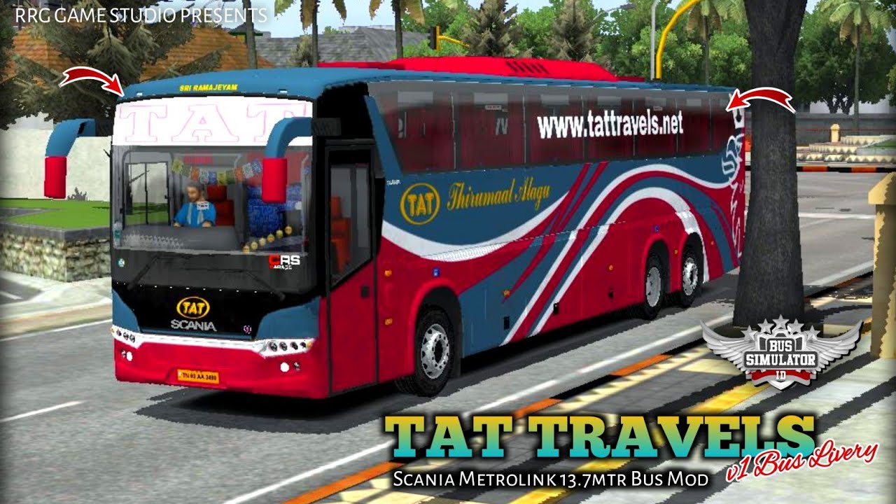 🤩🔥TAT Travels v1 Livery for Scania Metrolink 13.7mtr Semisleeper Bus ...