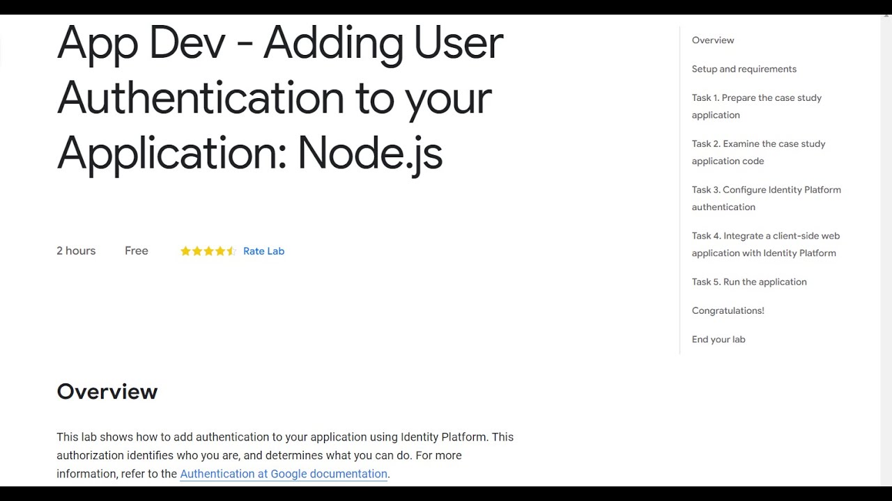 App Dev Adding User Authentication To Your Application Nodejs Qwiklab Youtube 2191