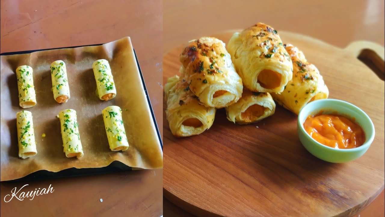 PUNYA KULIT PASTRY & SOSIS BUAT CEMILAN INI / GARLIC SOSIS PASTRY # ...