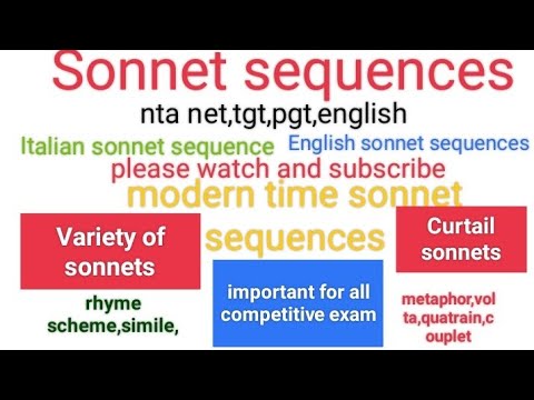 Sonnet sequence in english literature|| Italian sonnet sequence ...