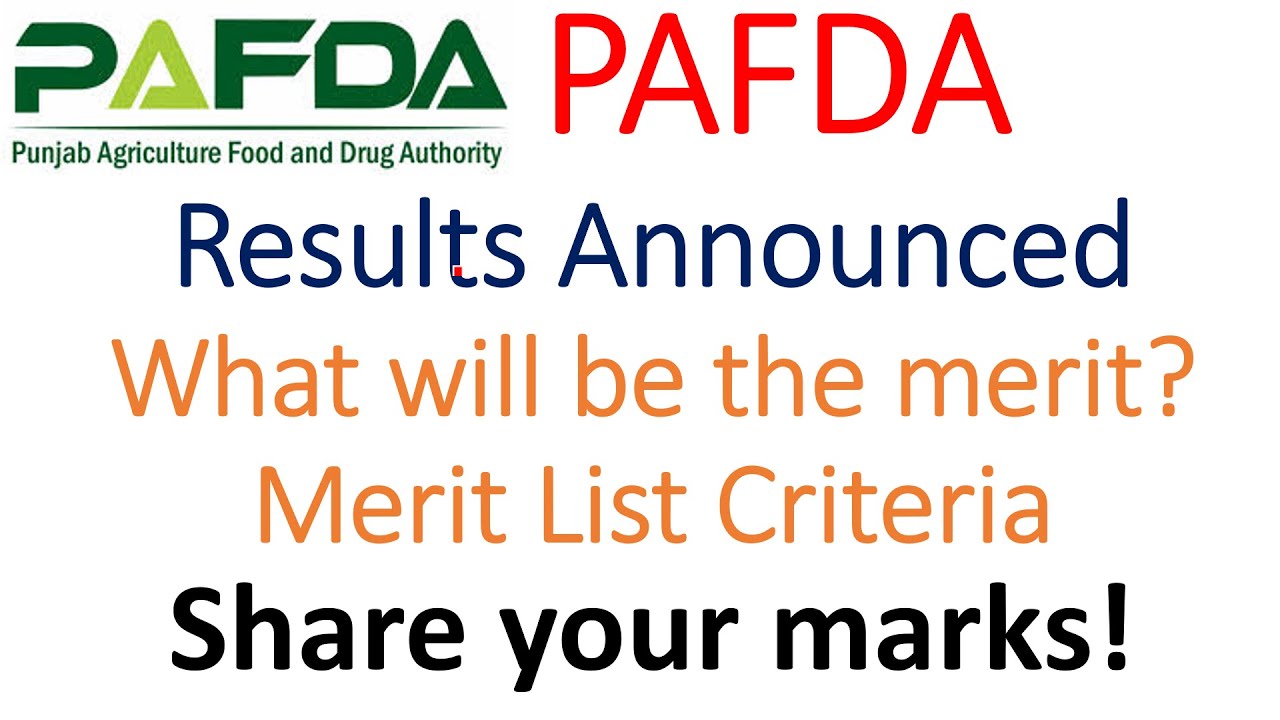 PAFDA Results Announced - PAFDA Merit - PAFDA Merit List Criteria ...