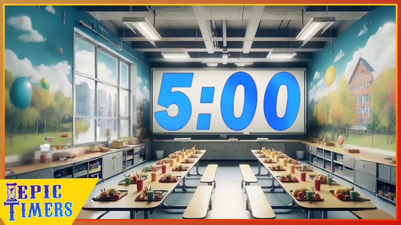 5 Minute Fun School Cafeteria timer with music! - YouTube