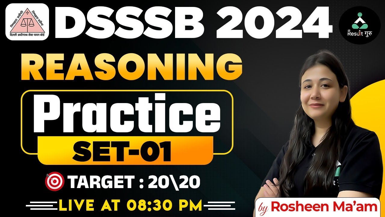 Practice Set 1 | DSSSB 2024 -Reasoning Practice Set | Reasoning Most Expected Question | Result ...