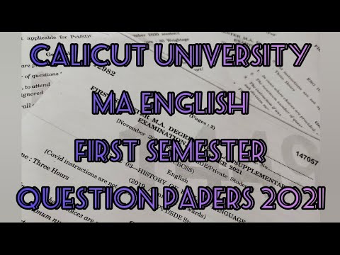 Calicut University MA English First Semester previous Question Papers ...