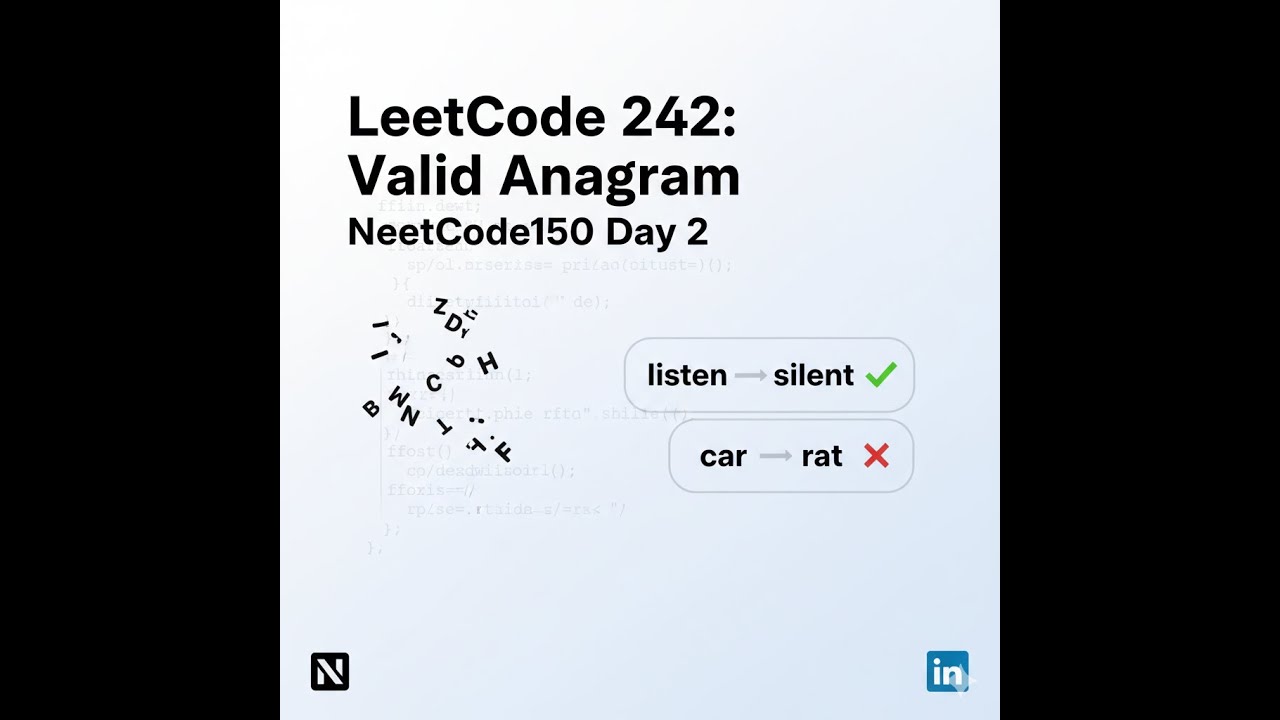 LeetCode 242: Valid Anagram | NeetCode150 Day 2 | Java Solution Explained - YouTube