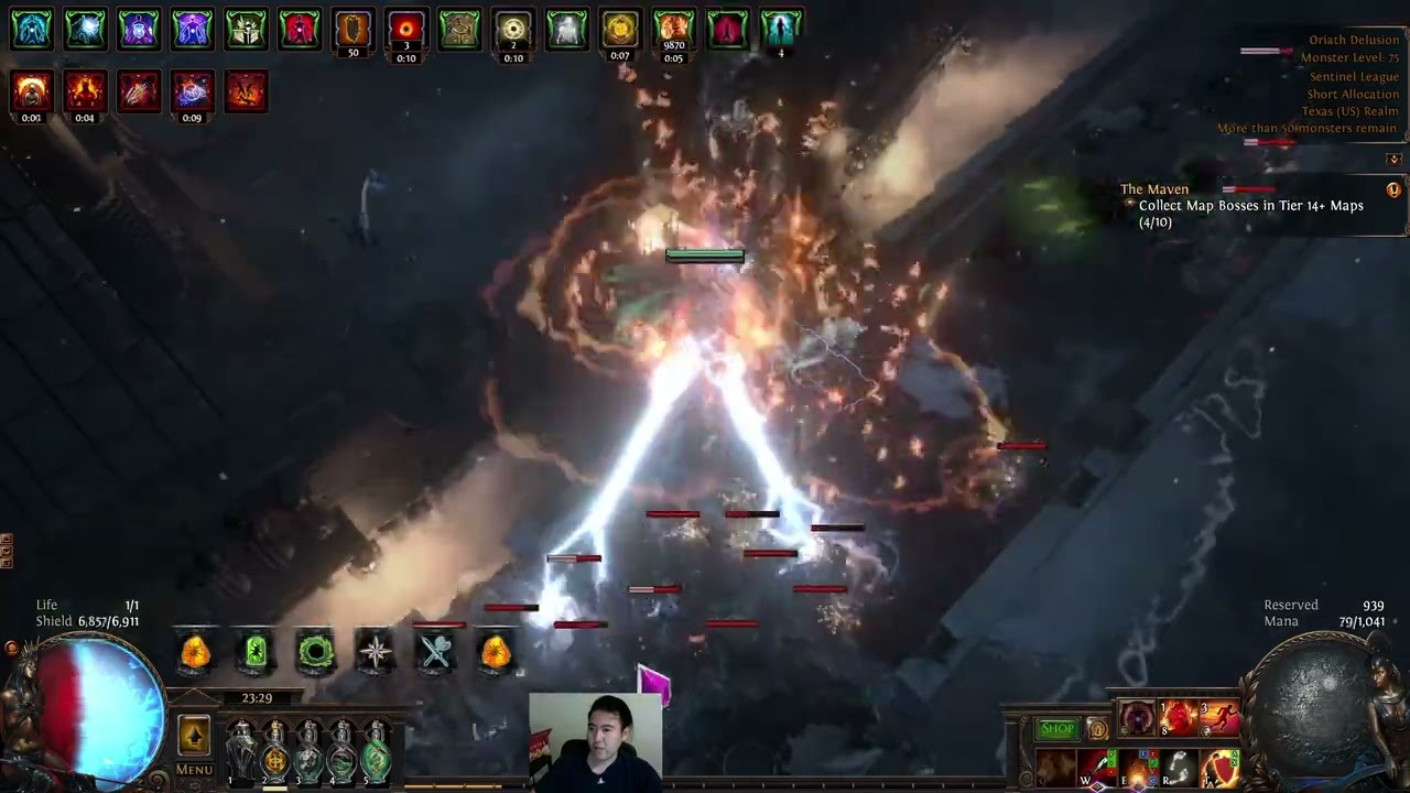 POE 3.18 - Cremation Necro Sim wave 30 deathless 4 rewards - YouTube