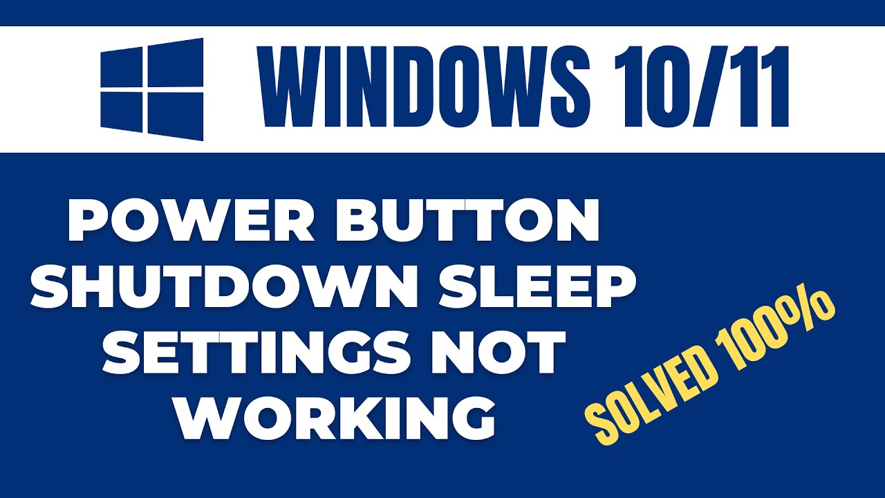 Power Button Shutdown Sleep Settings Not Working On Windows 11 - YouTube