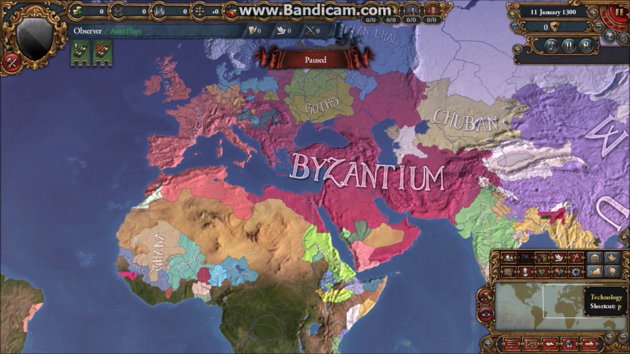 Eu4 timelapse 562-1300 extended timeline - YouTube