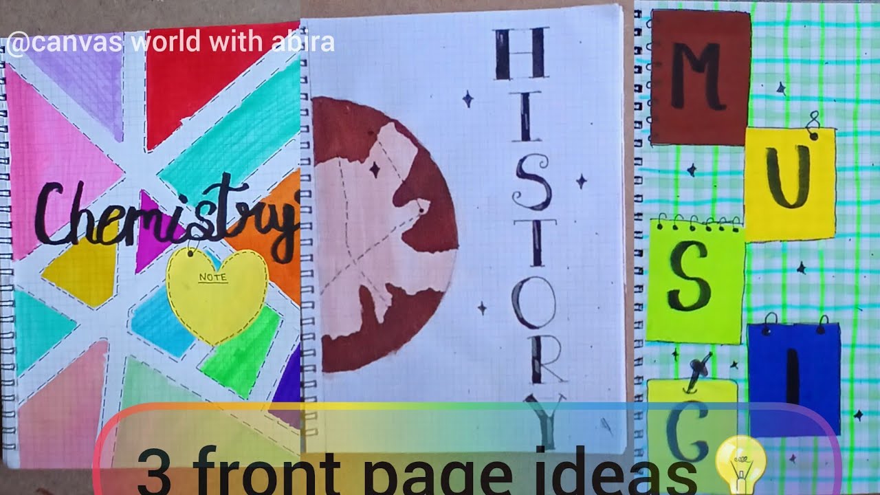 3 Creative Ideas for front page ||stunning Diy idea for Notebook - YouTube