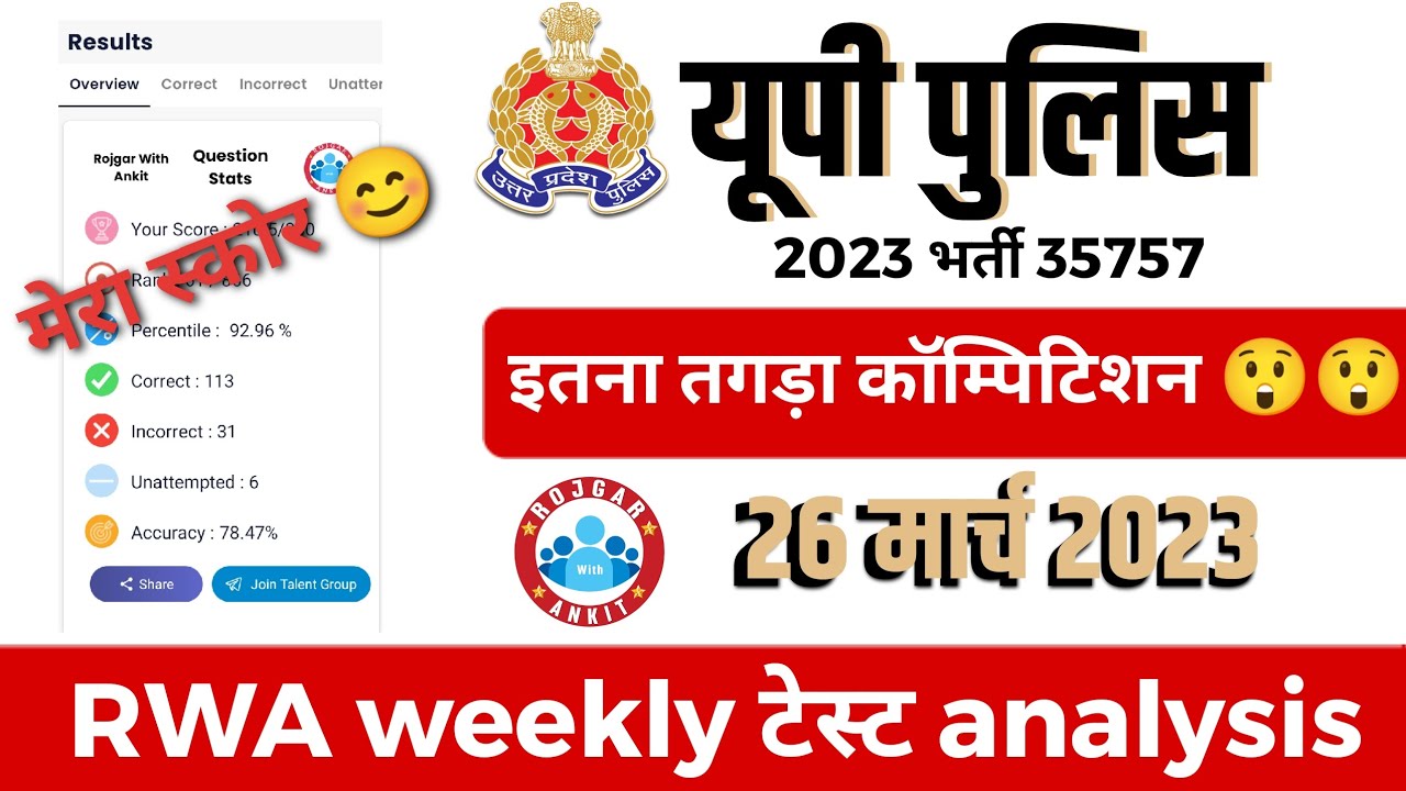 ️UP POLICE CONSTABLE RWA MOCK TEST ANALYSIS 😲|| #uppolice # ...