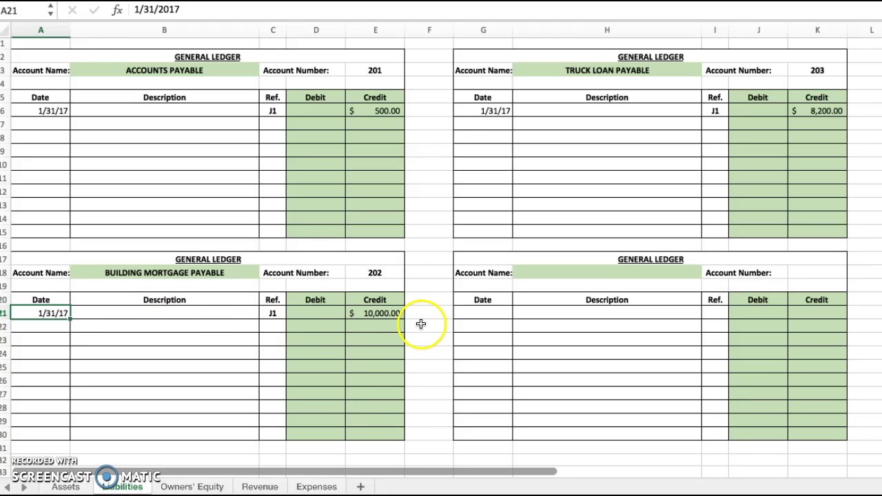 Parts of a Ledger - YouTube