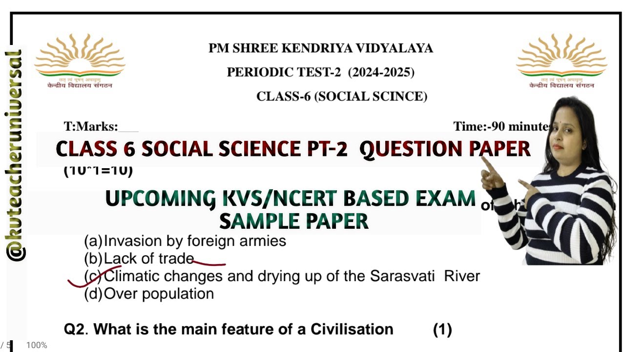 KV class 6 Social Science paper PT 2 /kendriya vidyalaya sangatan Class ...