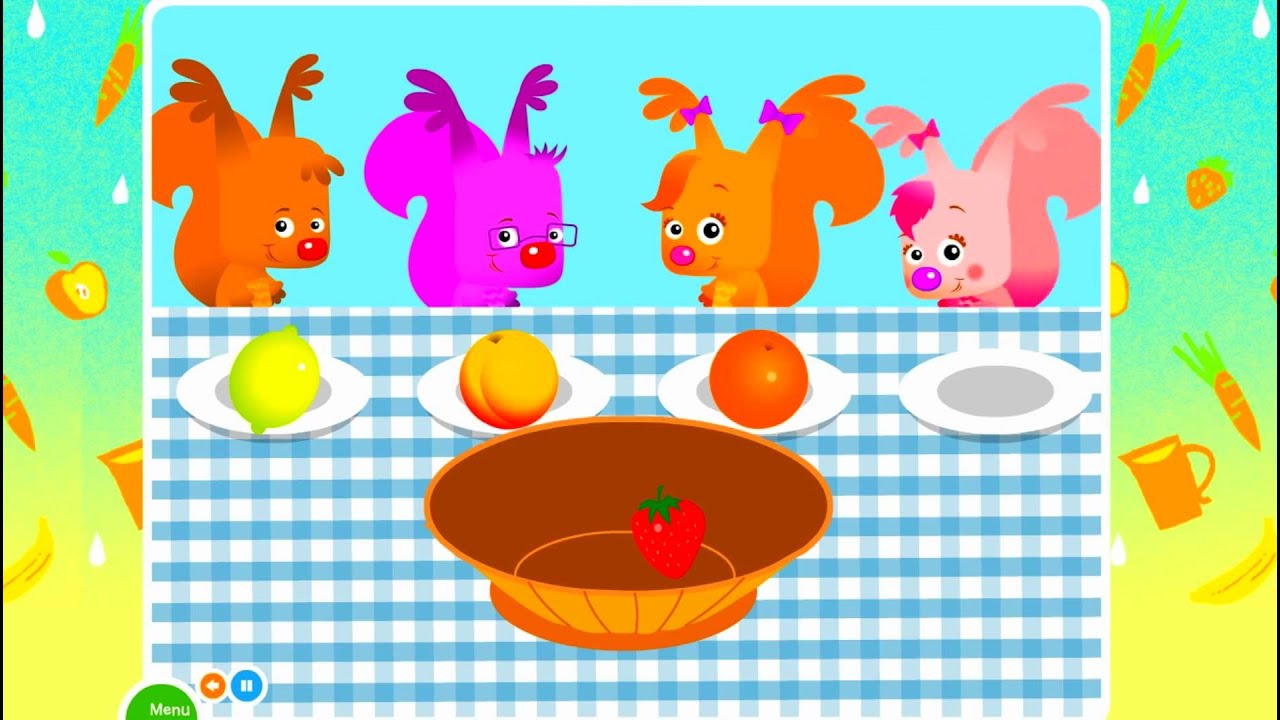 Learn Fruits with animals! [Учим фрукты с животными!] - YouTube
