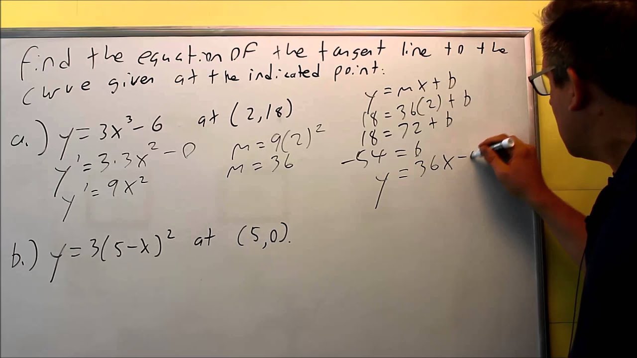 Finding the Equation of a Tangent Line Using the Power Rule - YouTube