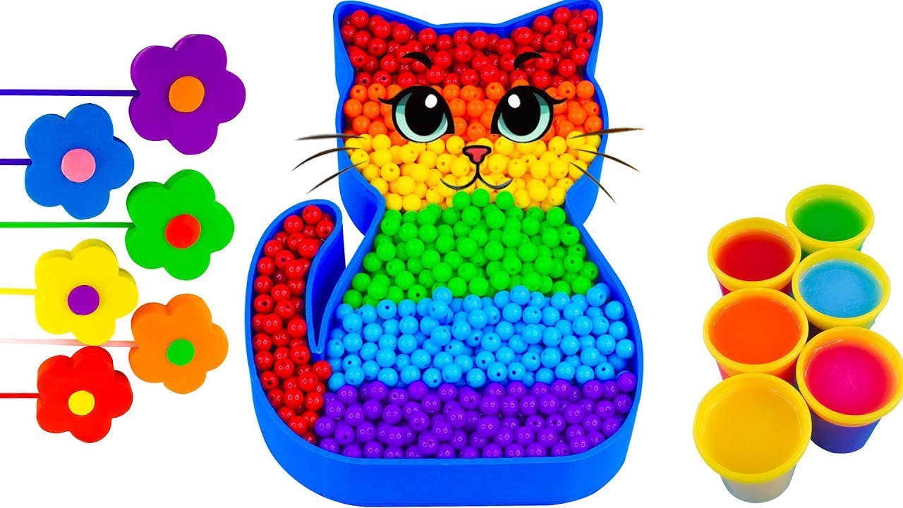 Satisfying ASMR l DIY How to make Rainbow Slime Cat Bathtub & Mixing ...