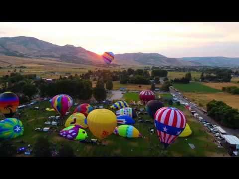 Hot Air Balloon Festival in Ogden Valley Utah via Drone - YouTube