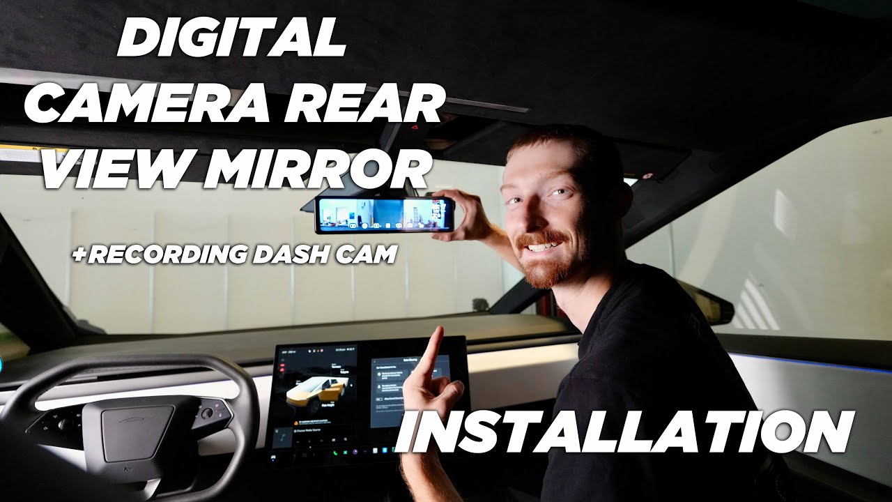 Installing A Digital Screen & Camera Rear View Mirror on Tesla ...