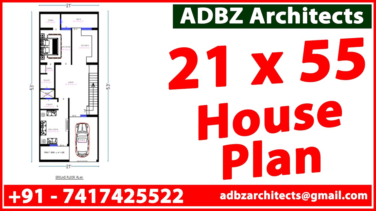 21 x 55 House Plan | 1 BHK SET | ADBZ Architects - YouTube