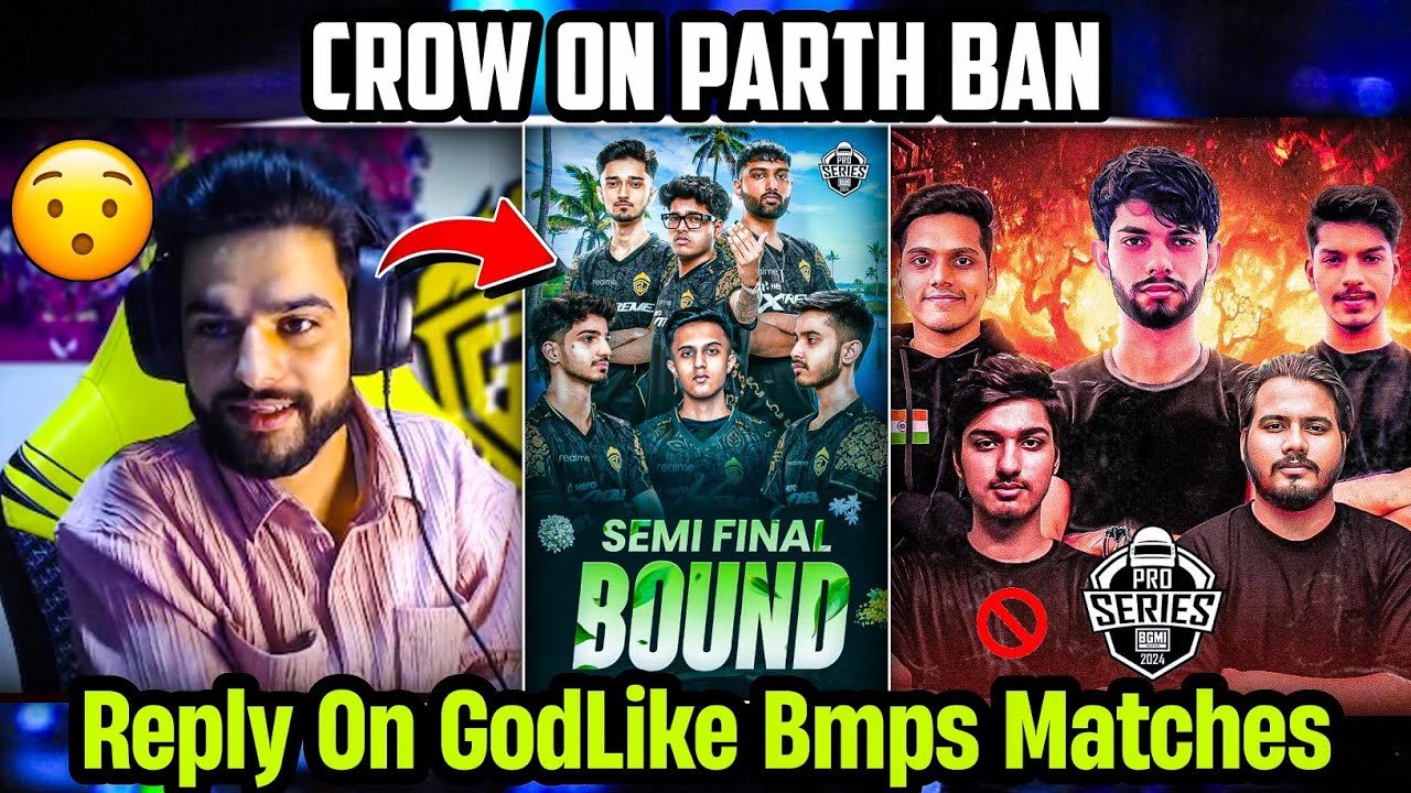 GodL Crow React on GodLike in Bmps Semifinals 💛🤩 Reply on Team Crow Parth Ban 😯 Bmps | Bgmi ...