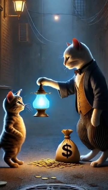 "The Rich Cat Roams the Night Secretly to Help Poor Cats!"#poor #cat # ...