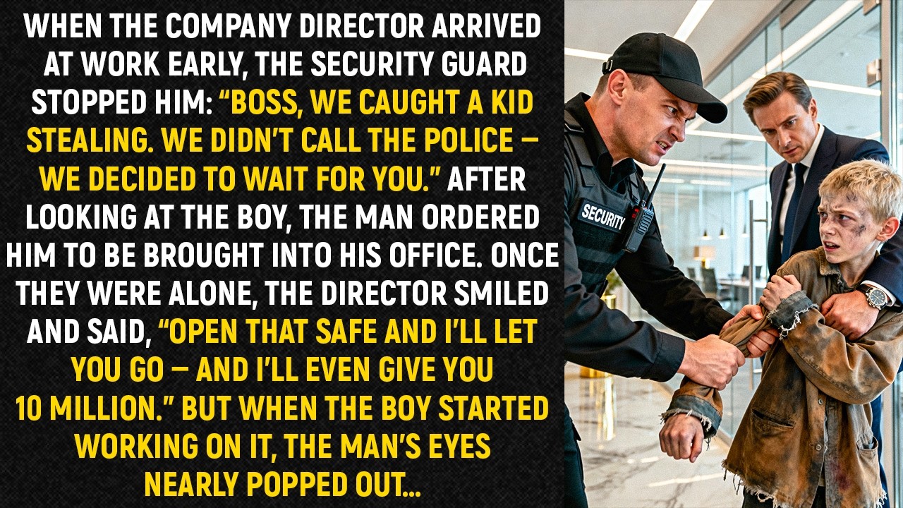 When the company director arrived at work early, the security guard ...