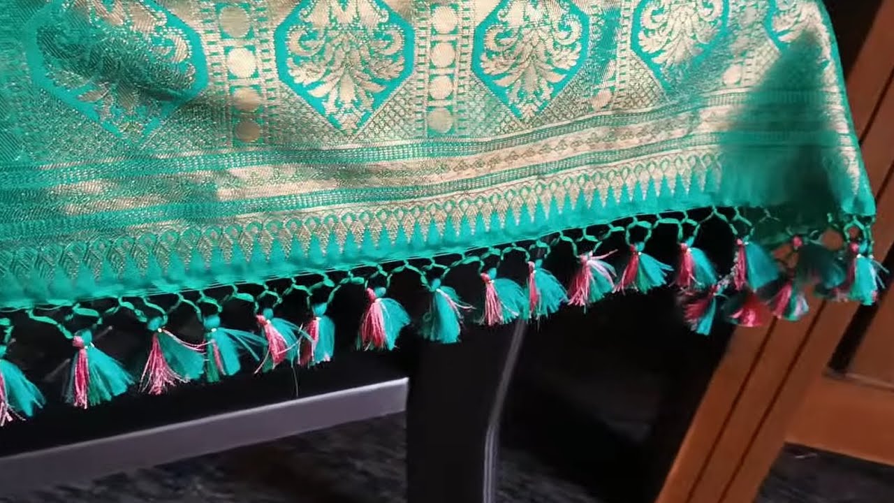 Pattu saree double knot kuchu making | Saree tassel making | Saree ...