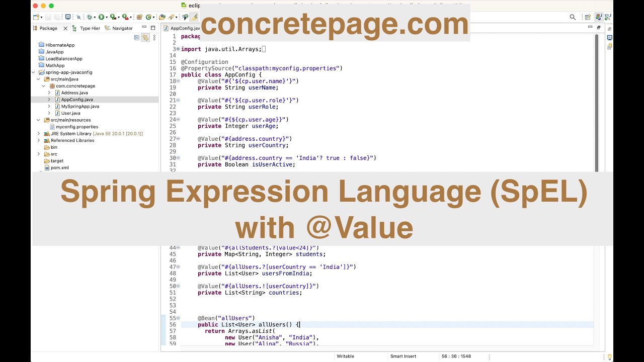 Spring Expression Language (SpEL) with @Value - YouTube