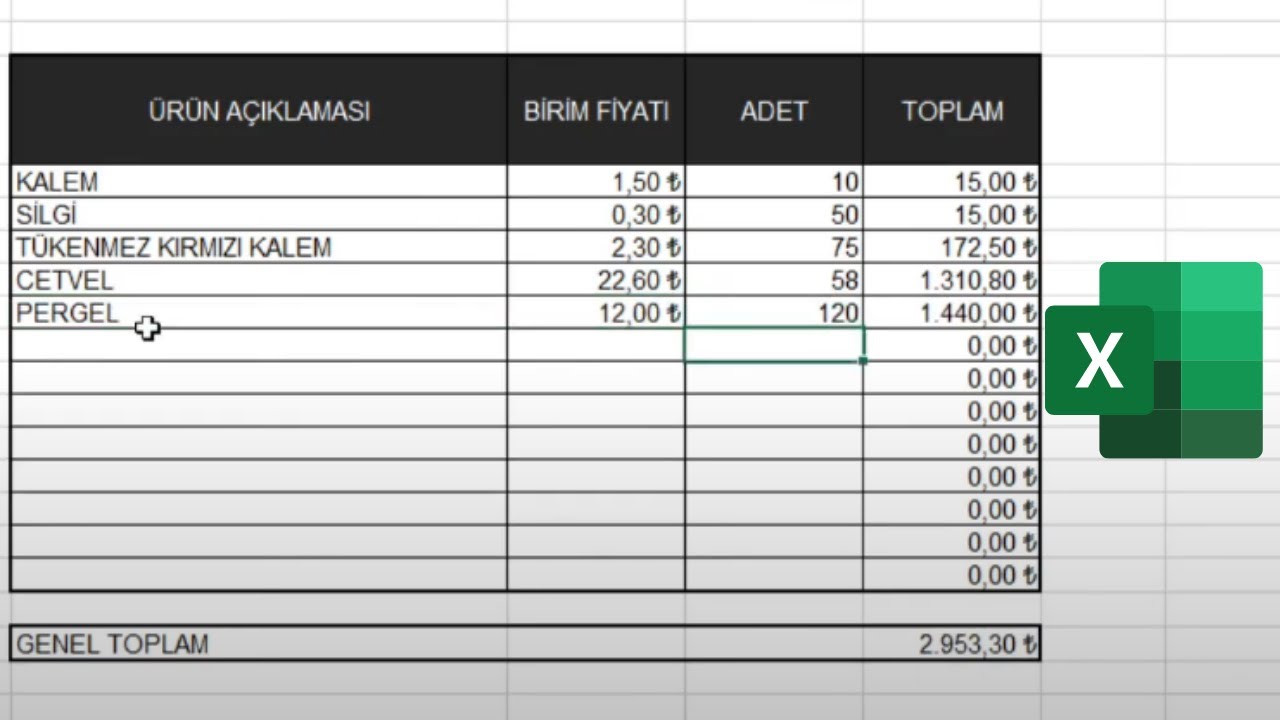 Excel'de Tablo Oluşturma | Hızlı ve Kolay anlatım - YouTube