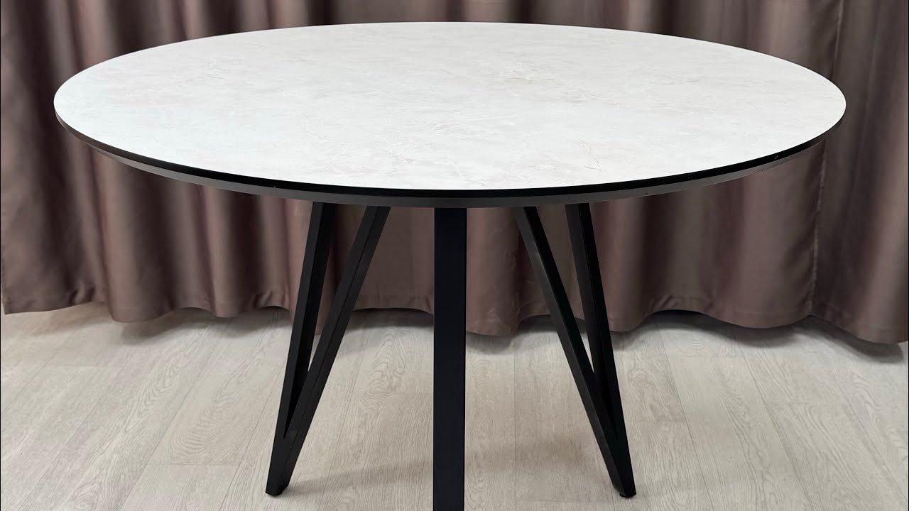 Суцільний круглий стіл (Egger F229 ST75 Мармур Кремона) SW2101 - YouTube