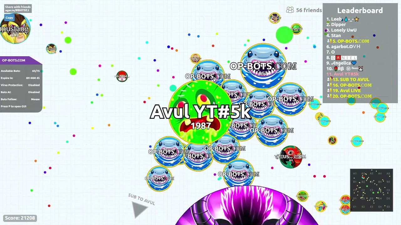 AGAR.IO SERVER TAKEOVER WITH BOTS #589 || OP-BOTS.COM - YouTube