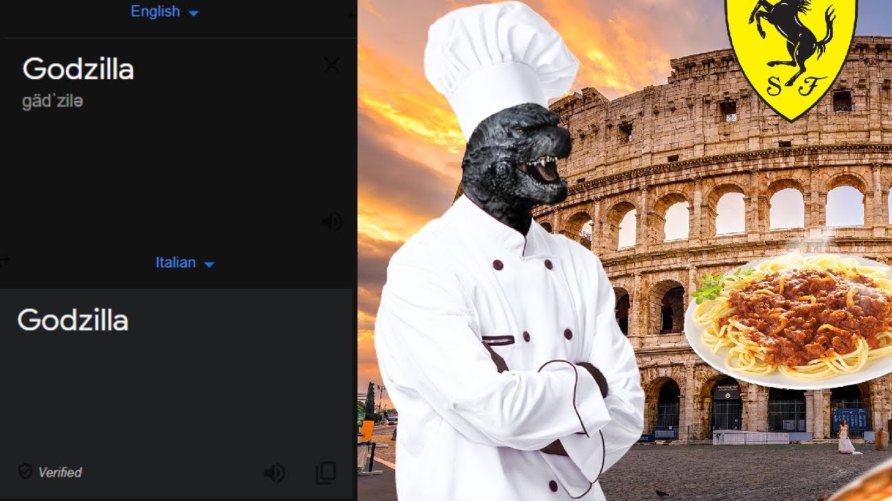 Godzilla in different Languages meme - YouTube
